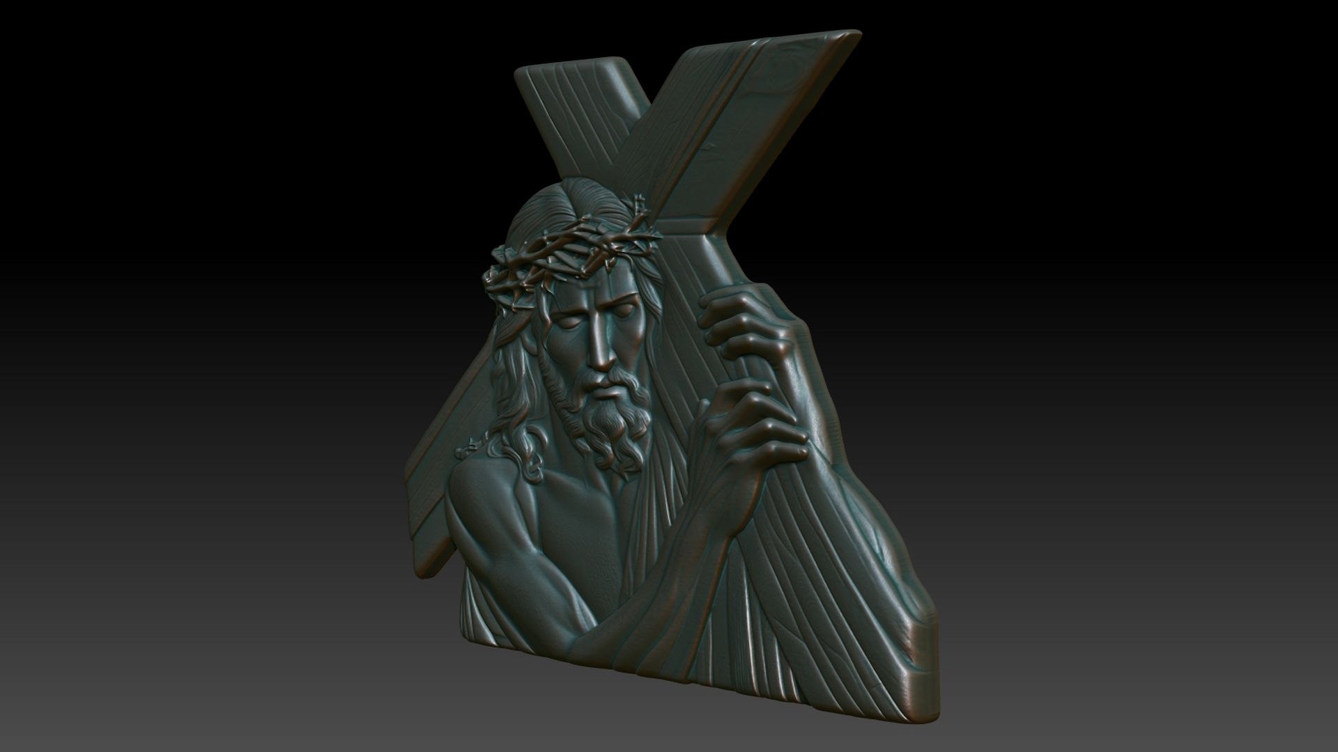 3D Jesus Carrying The Cross Basrelief 08 240608 - TurboSquid 2369415