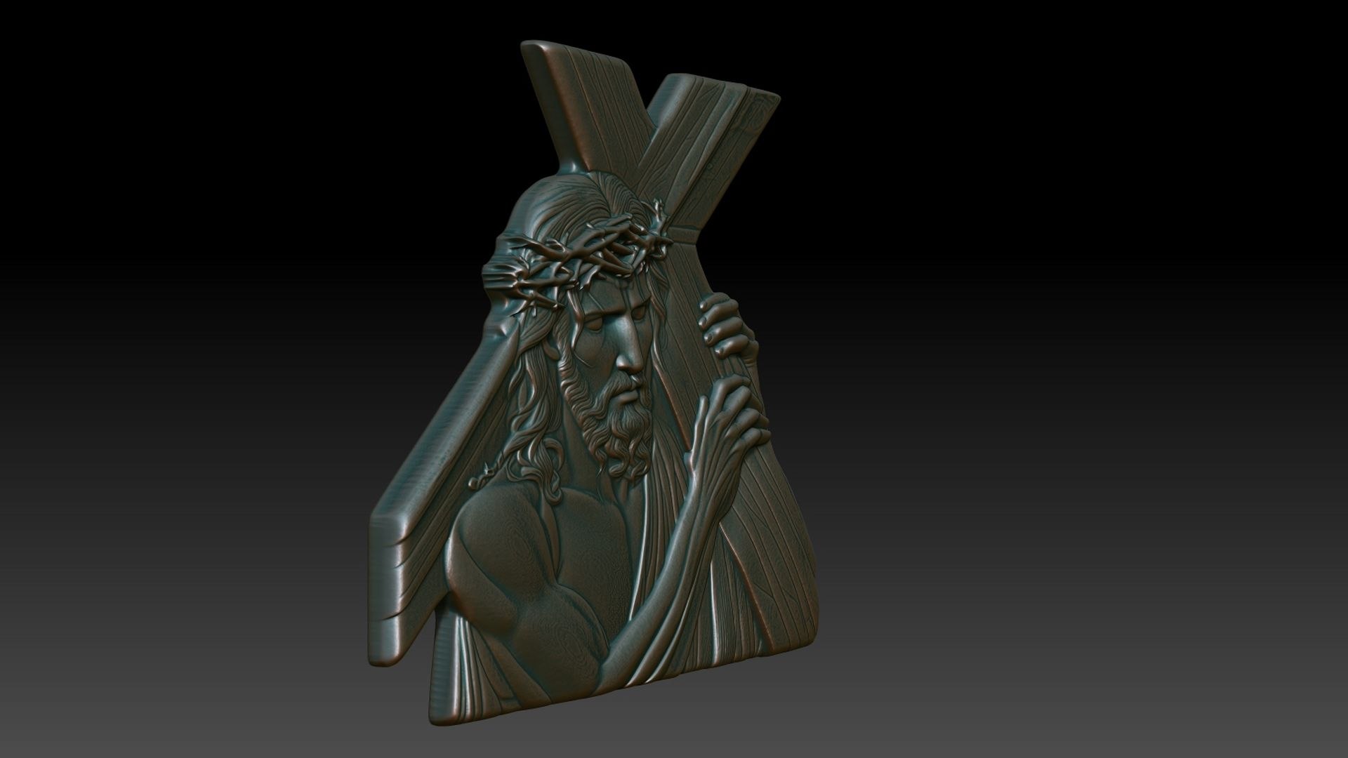 3D Jesus Carrying The Cross Basrelief 08 240608 - TurboSquid 2369415