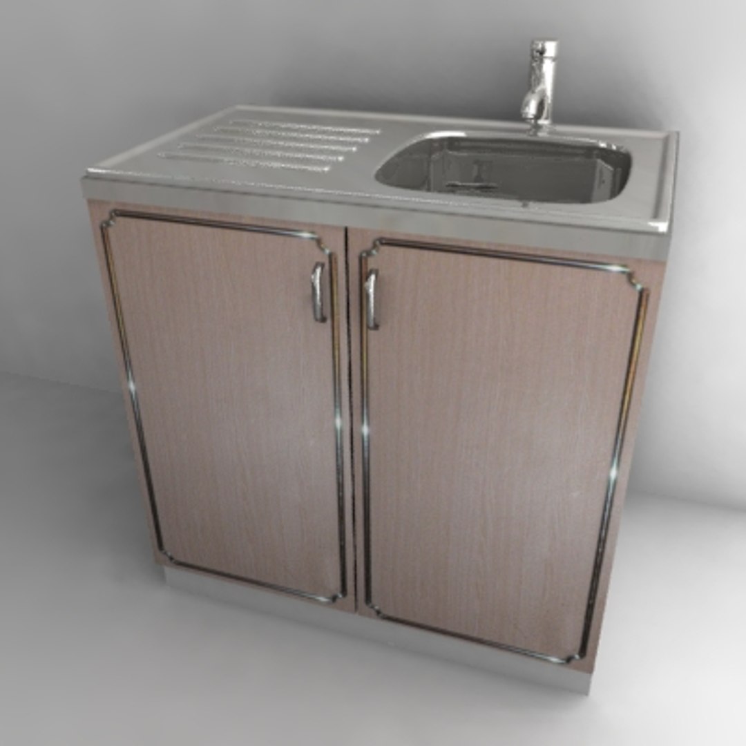 3d Model Kitchen Cupboard -sink