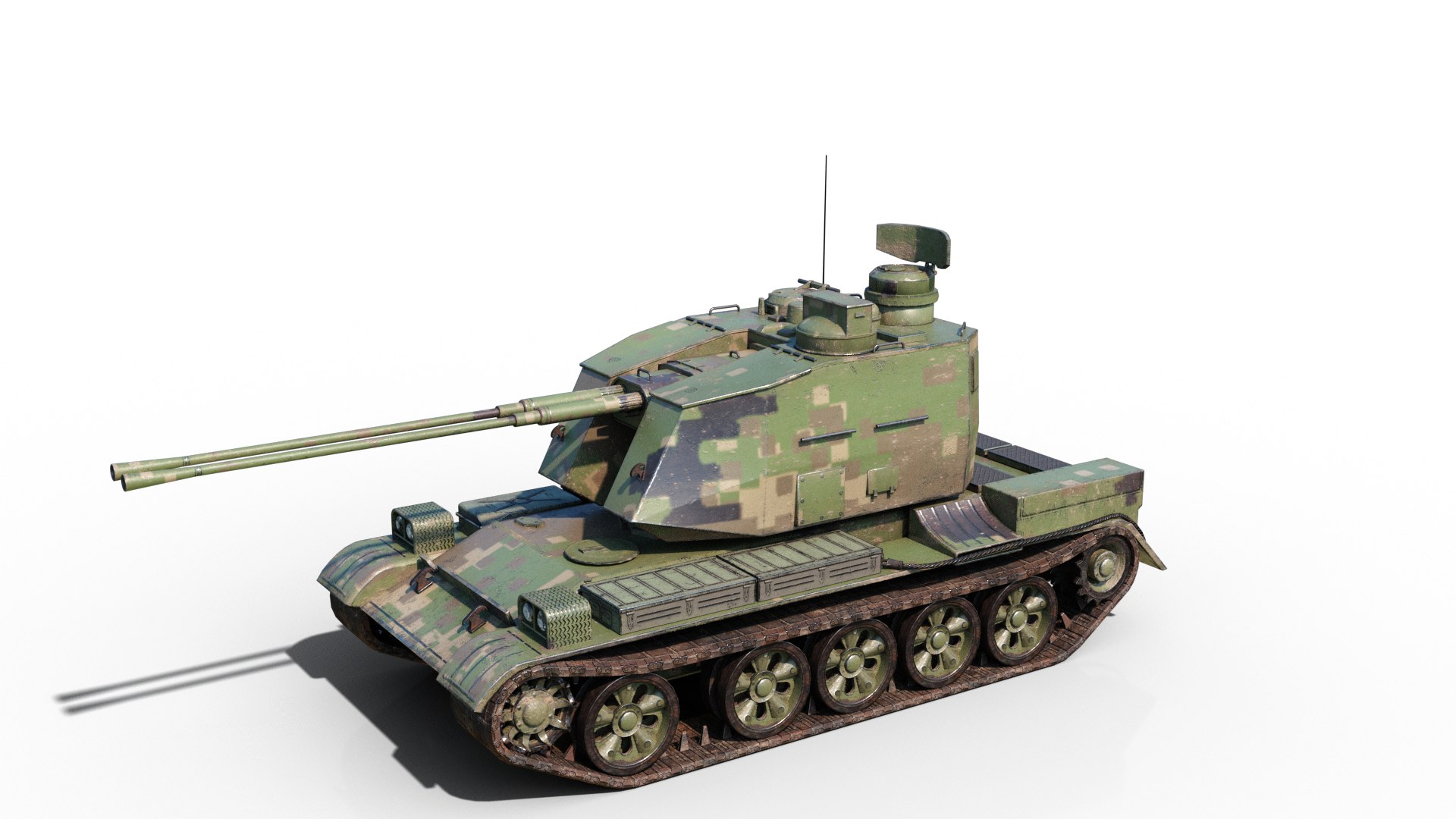 4 Coatings Of PLA Army PGZ88 Self-propelled Anti-aircraft Gun 3D Model ...