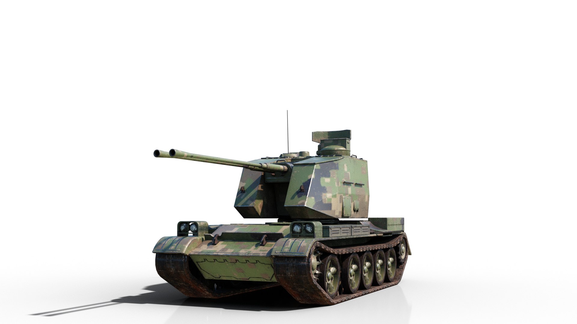 4 Coatings Of PLA Army PGZ88 Self-propelled Anti-aircraft Gun 3D Model ...