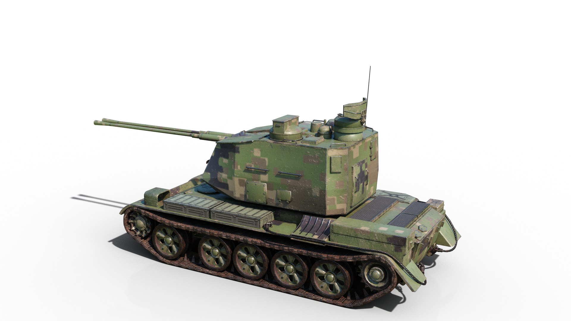 4 Coatings Of PLA Army PGZ88 Self-propelled Anti-aircraft Gun 3D Model ...