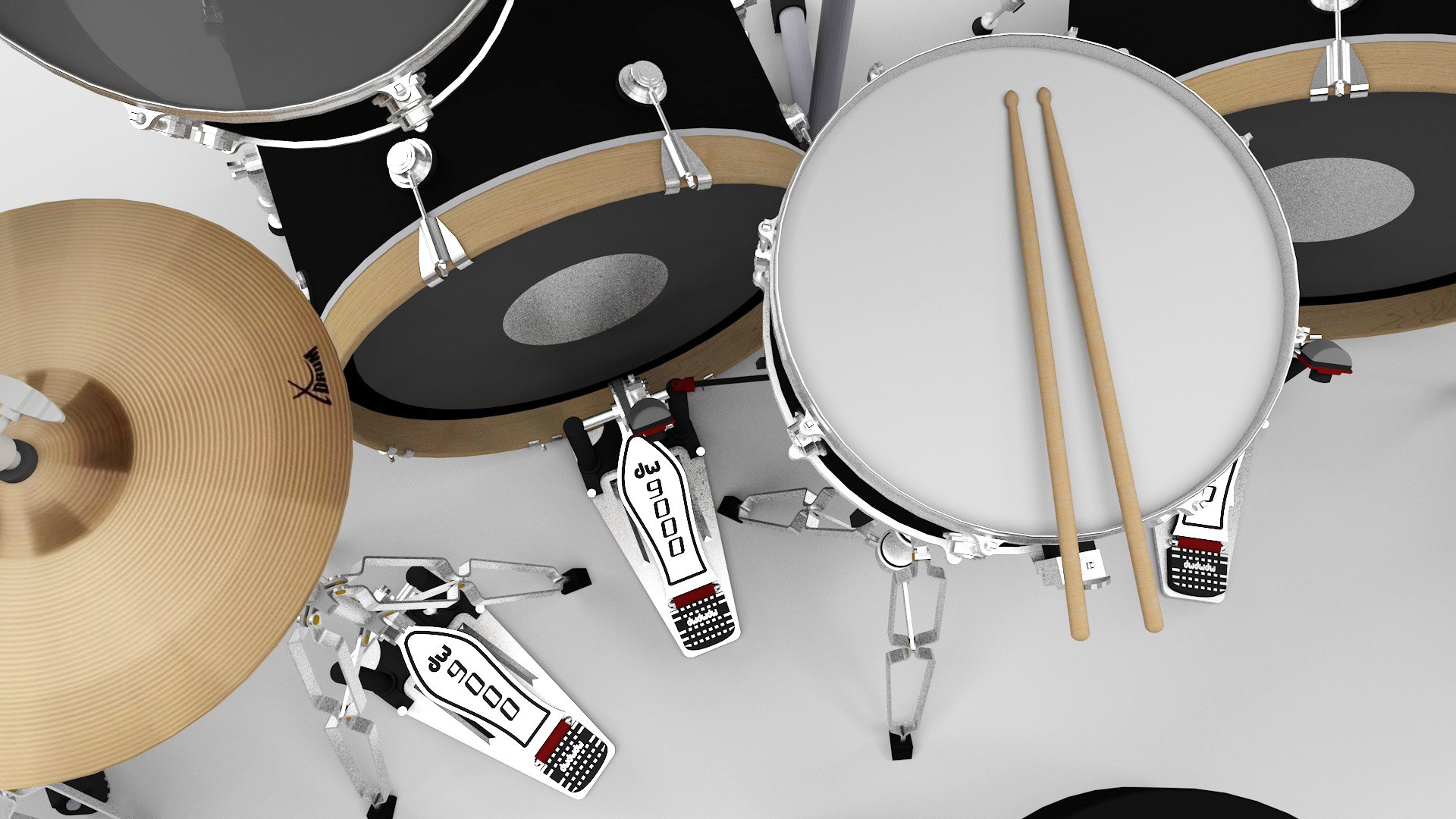Highly Detailed Stage Drumset Model - TurboSquid 1972048