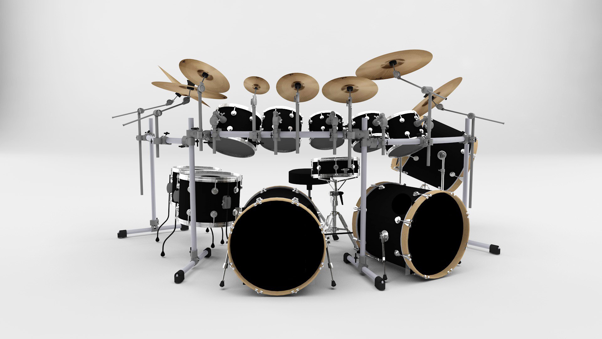 Highly Detailed Stage Drumset Model - TurboSquid 1972048