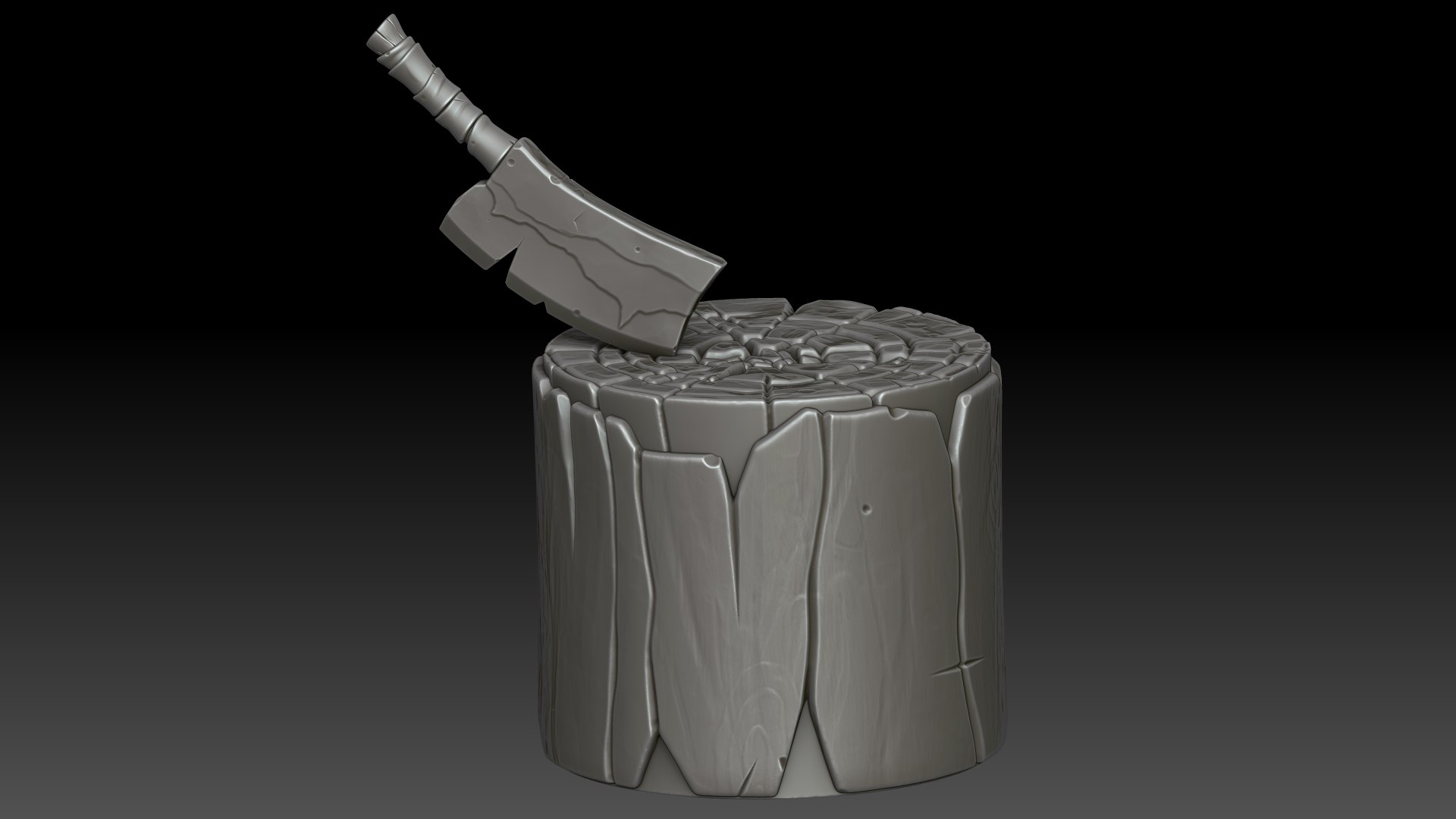 3D Stylized Stump With Ax - TurboSquid 2174463