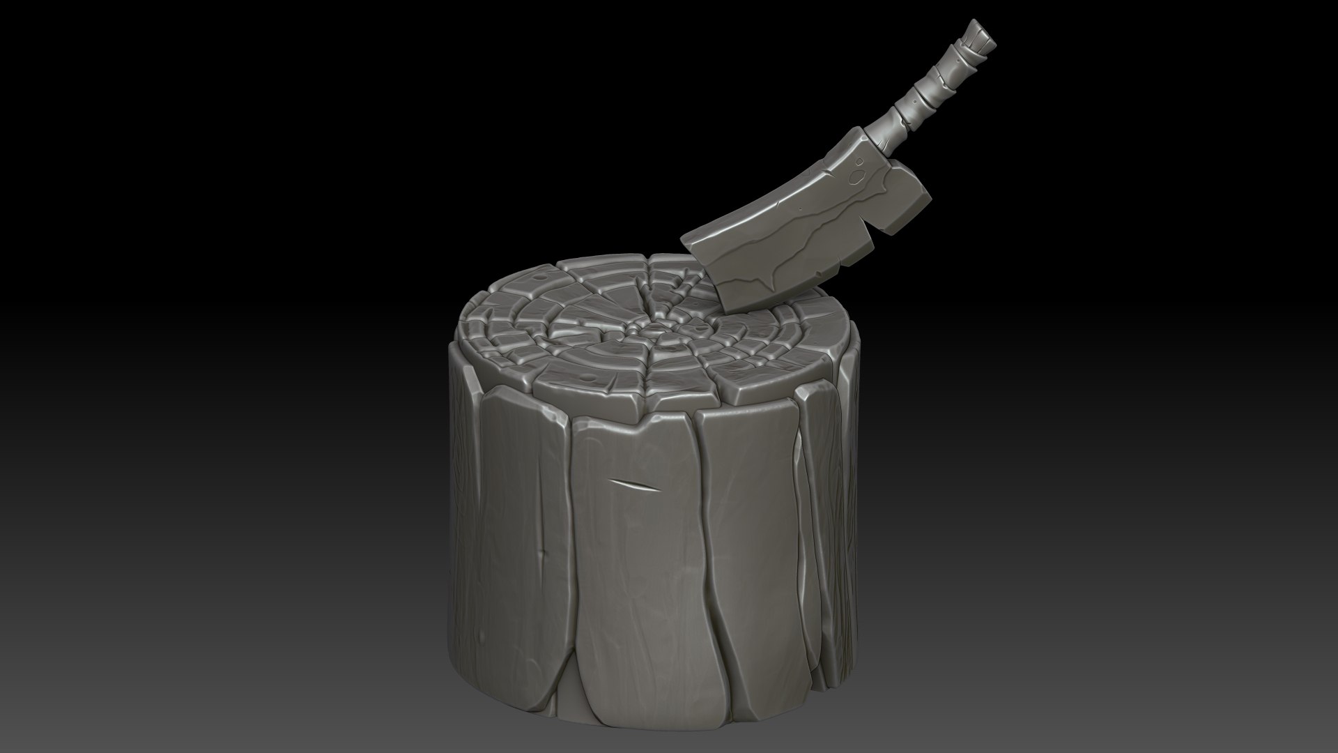 3D Stylized Stump With Ax - TurboSquid 2174463