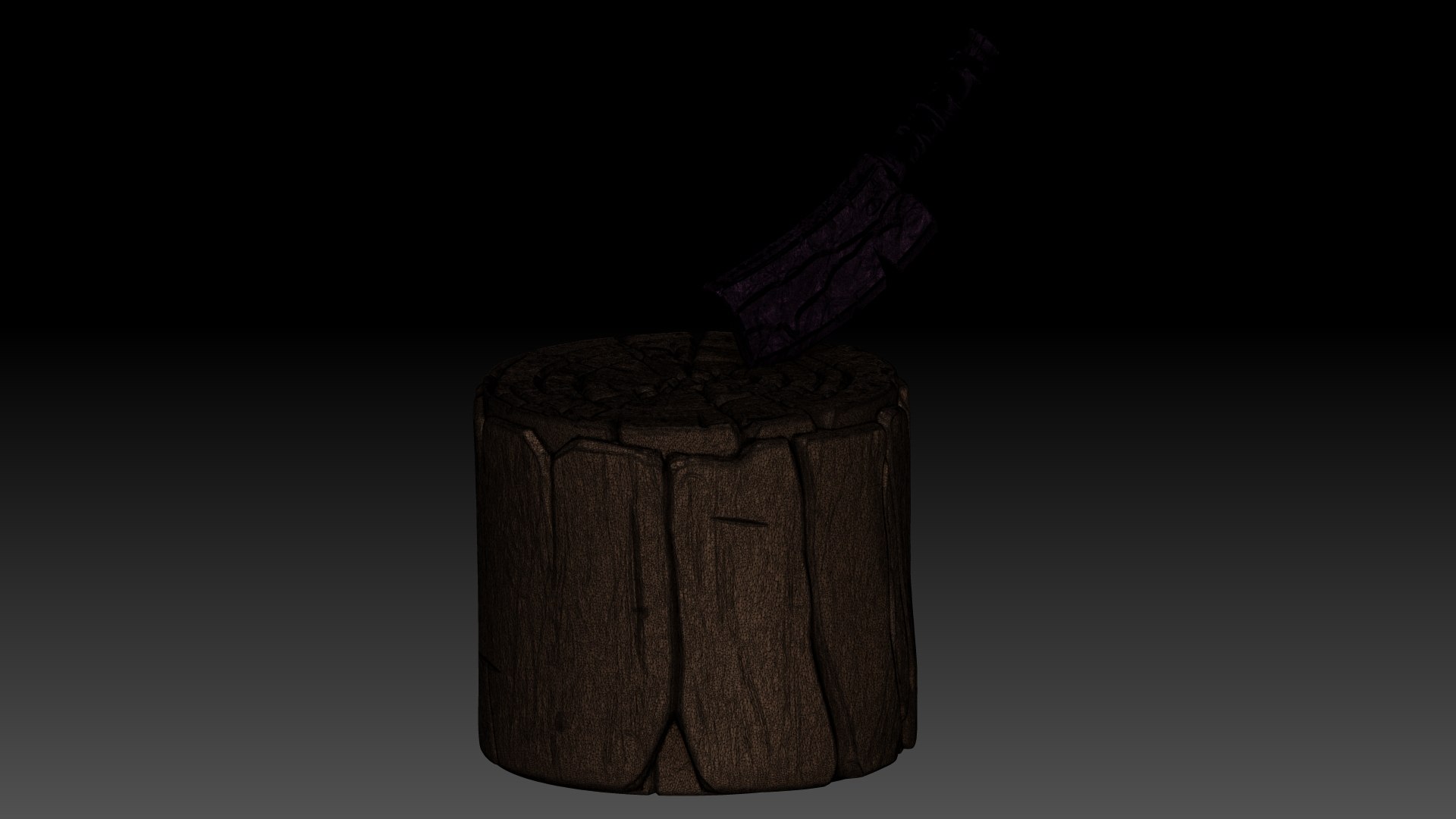 3D Stylized Stump With Ax - TurboSquid 2174463
