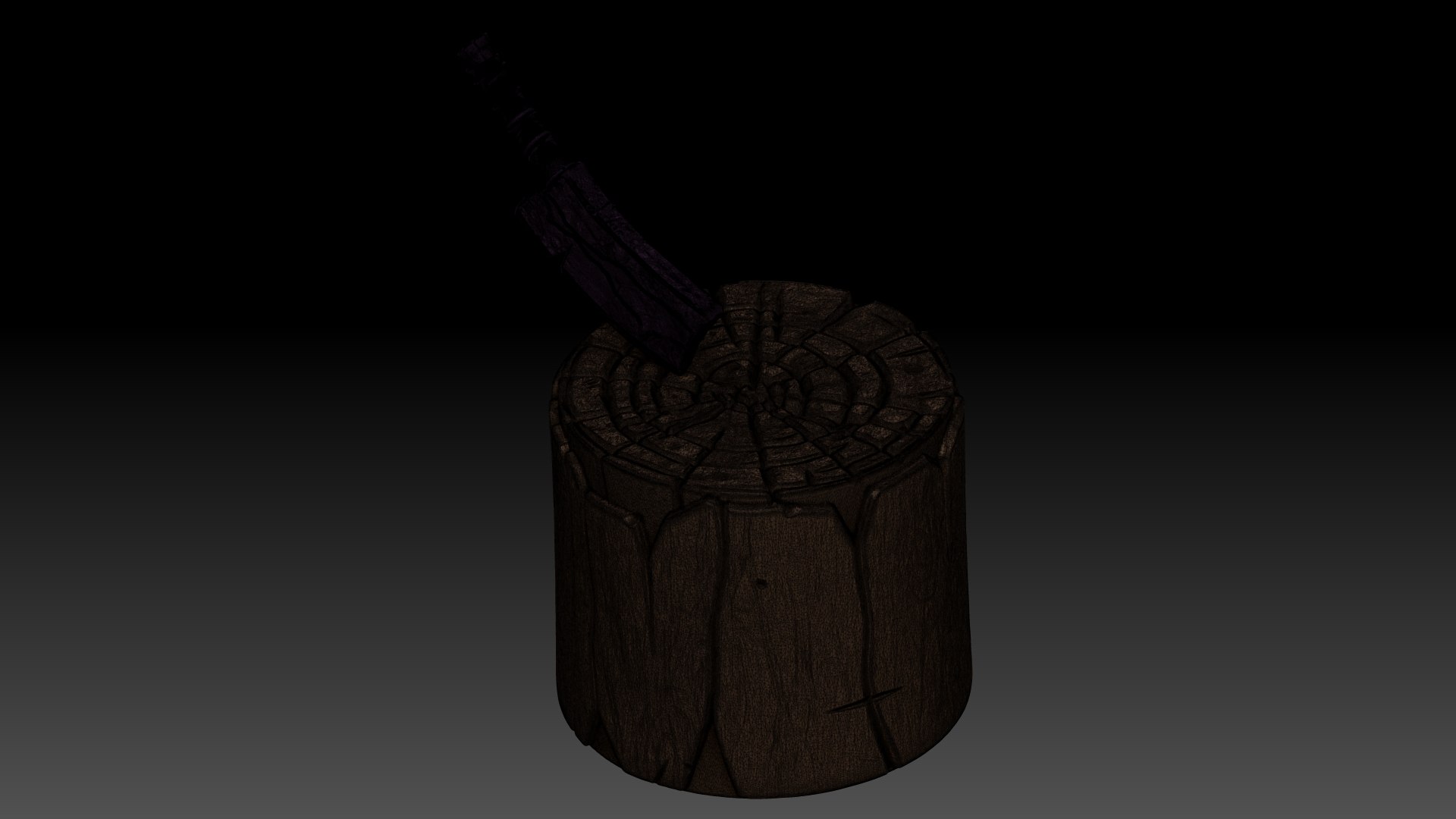3D Stylized Stump With Ax - TurboSquid 2174463