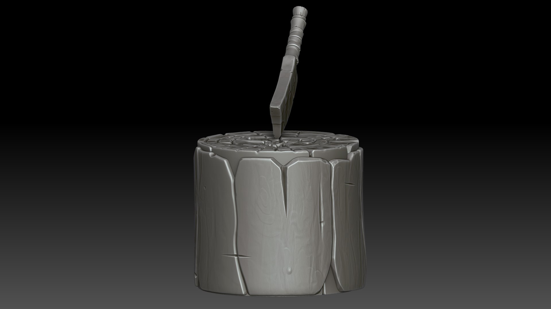 3D Stylized Stump With Ax - TurboSquid 2174463