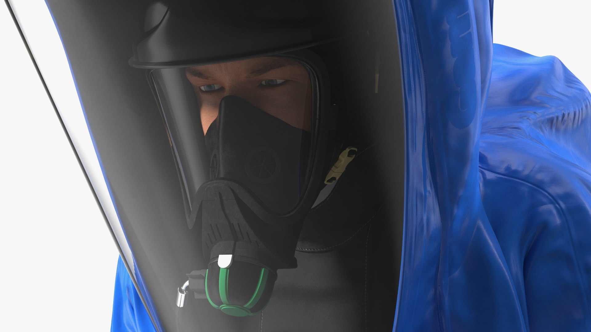 Fully Encapsulating Chemical Protection Suit Squat Pose 3D model ...