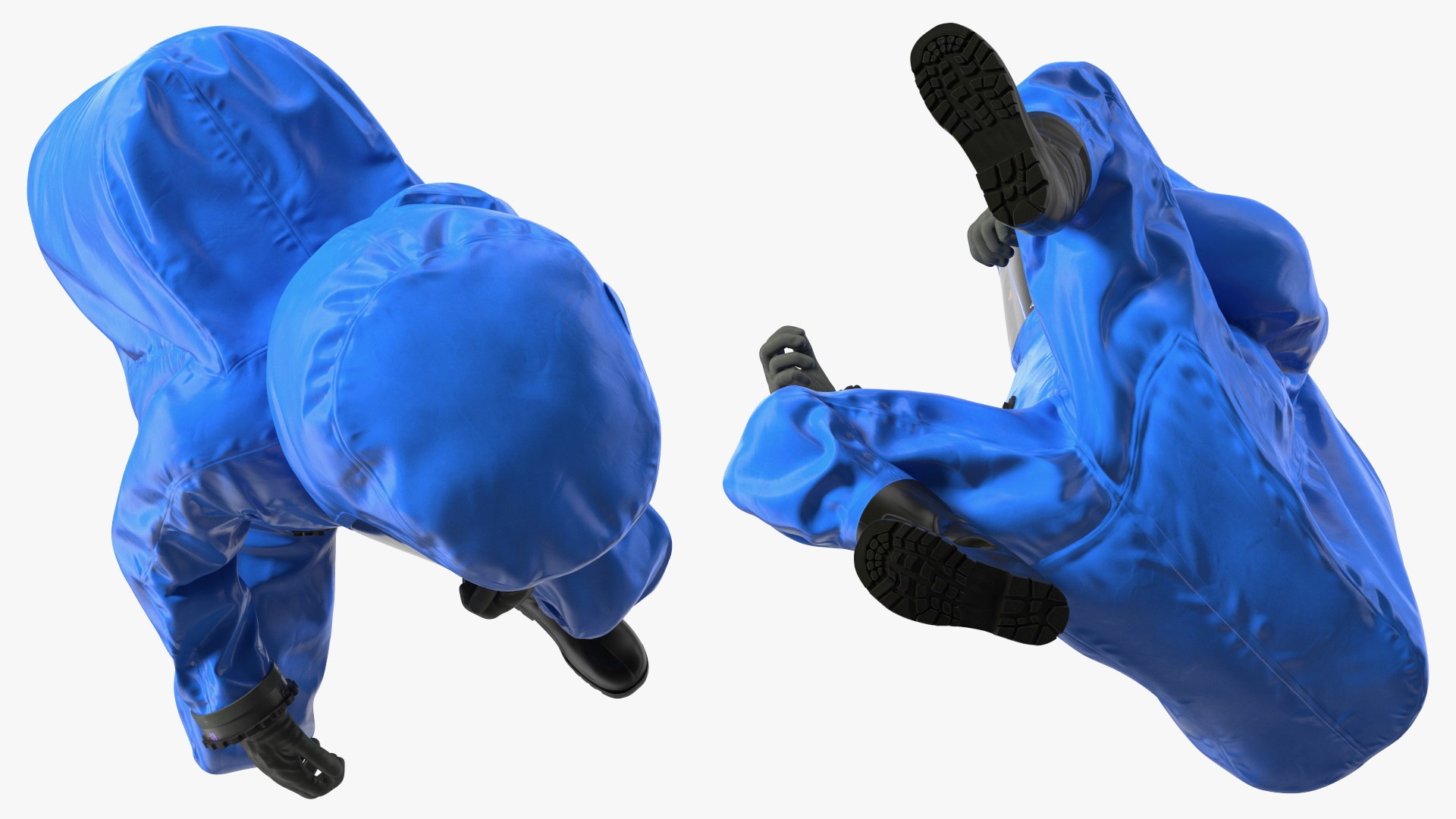 Fully Encapsulating Chemical Protection Suit Squat Pose 3D model ...