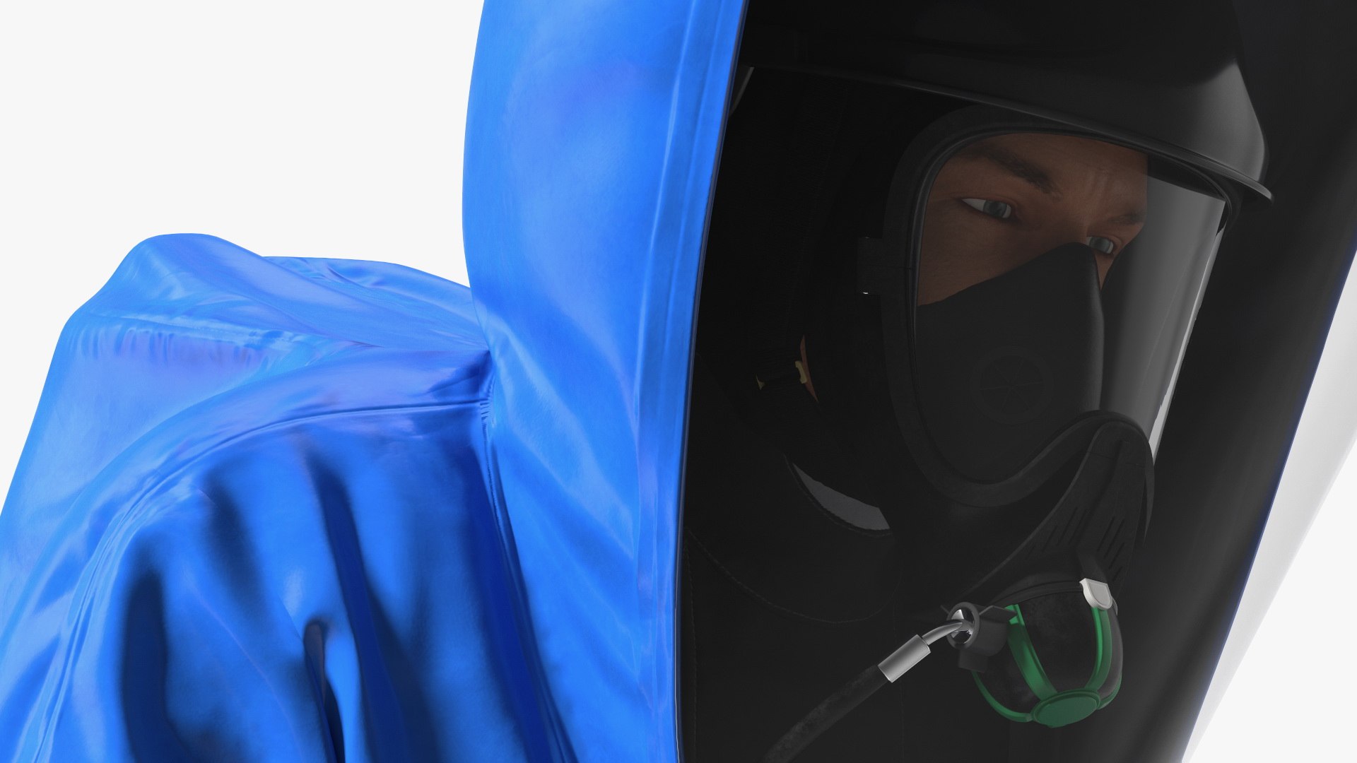 Fully Encapsulating Chemical Protection Suit Squat Pose 3D model ...