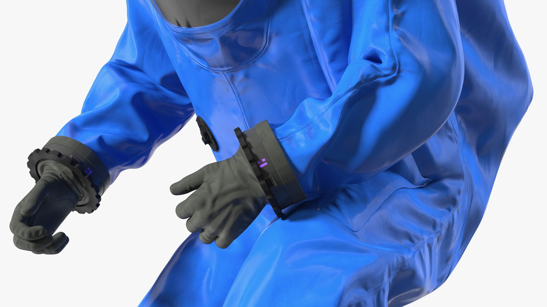 Fully Encapsulating Chemical Protection Suit Squat Pose 3D model ...