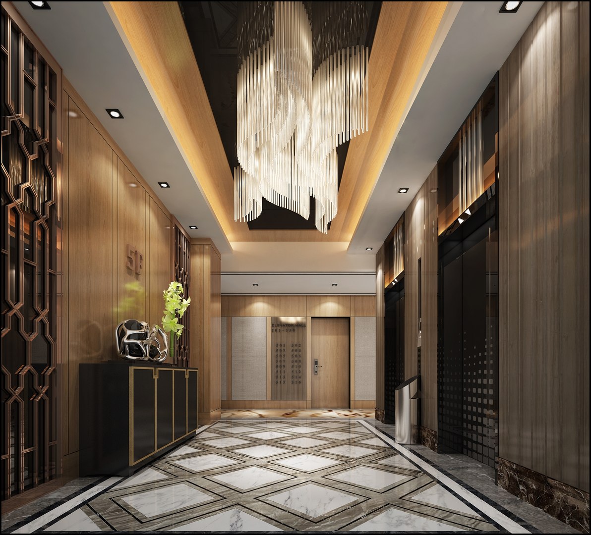 3D Elevator Hall Interiors Model - TurboSquid 1646637
