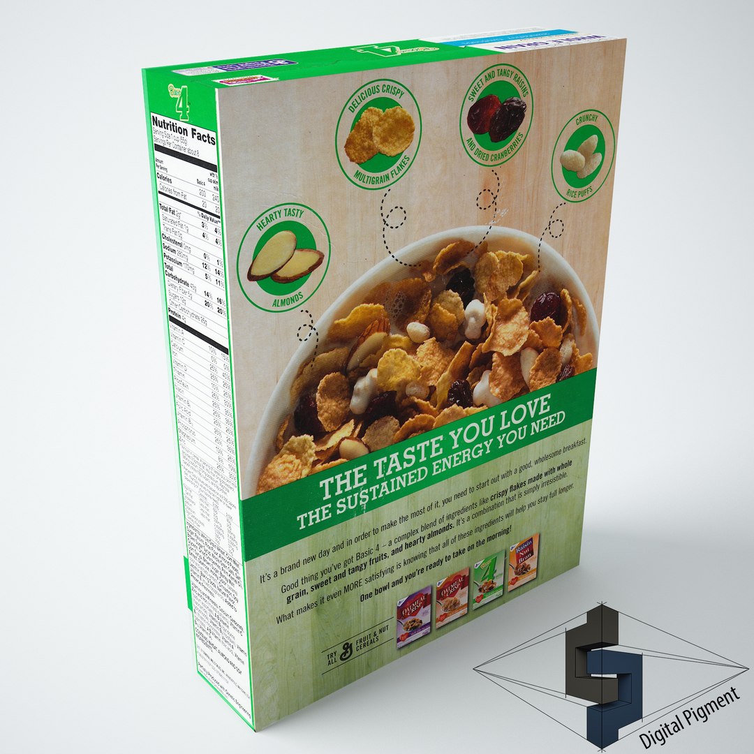 3d Model Basic 4 Cereal Box