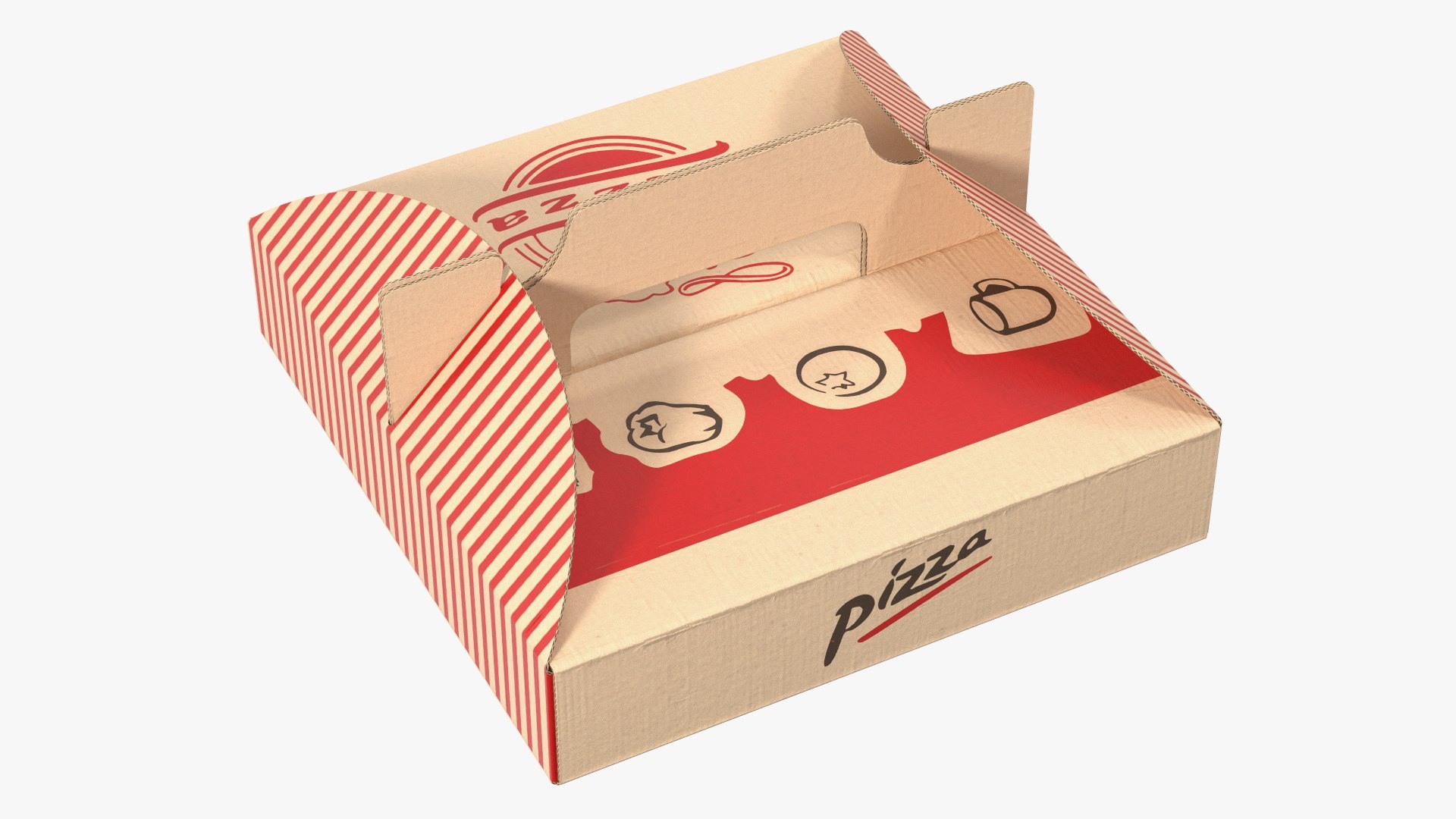3D Carton Pizza Box with Handle - TurboSquid 2080750