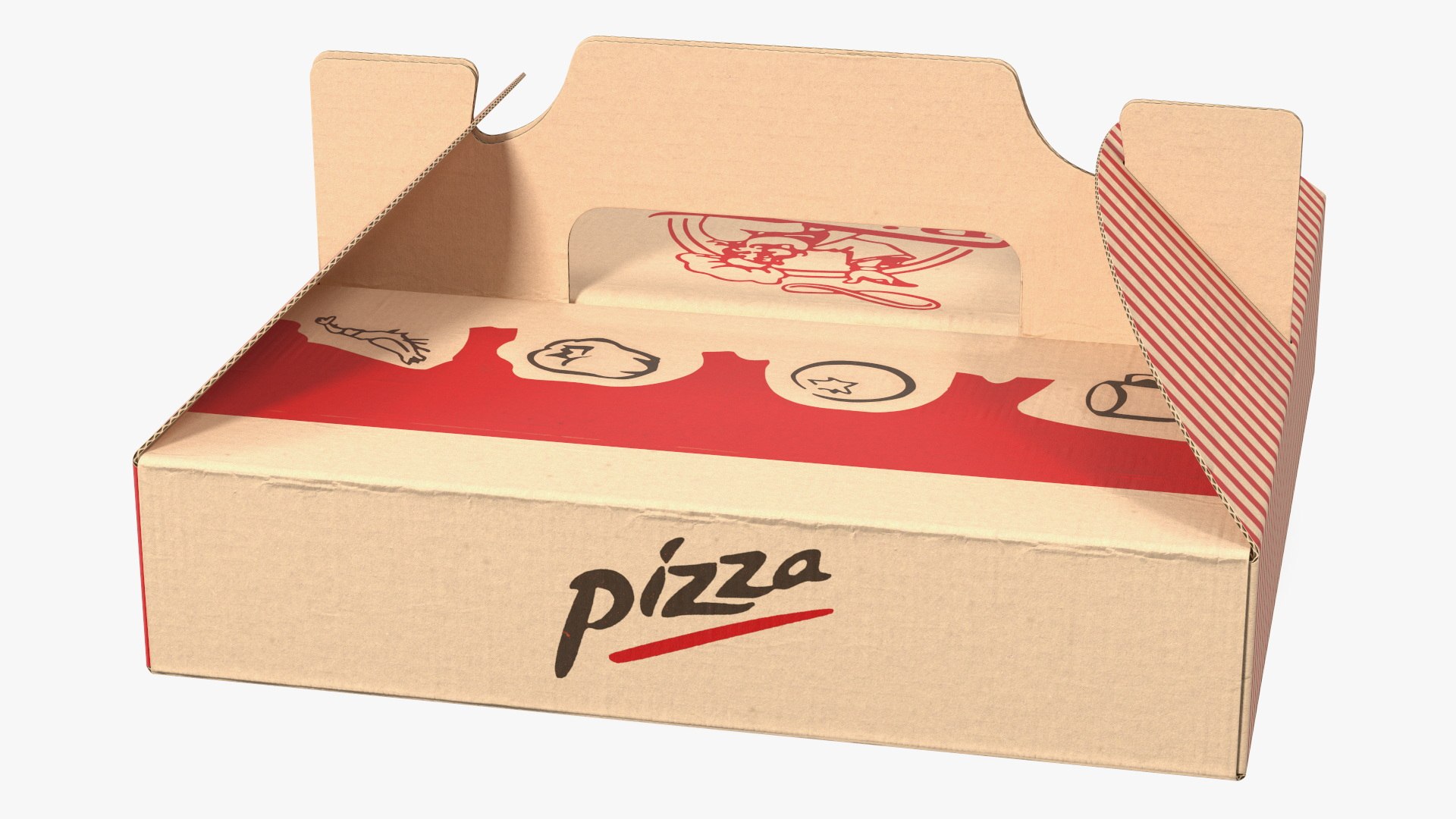 3D Carton Pizza Box with Handle - TurboSquid 2080750