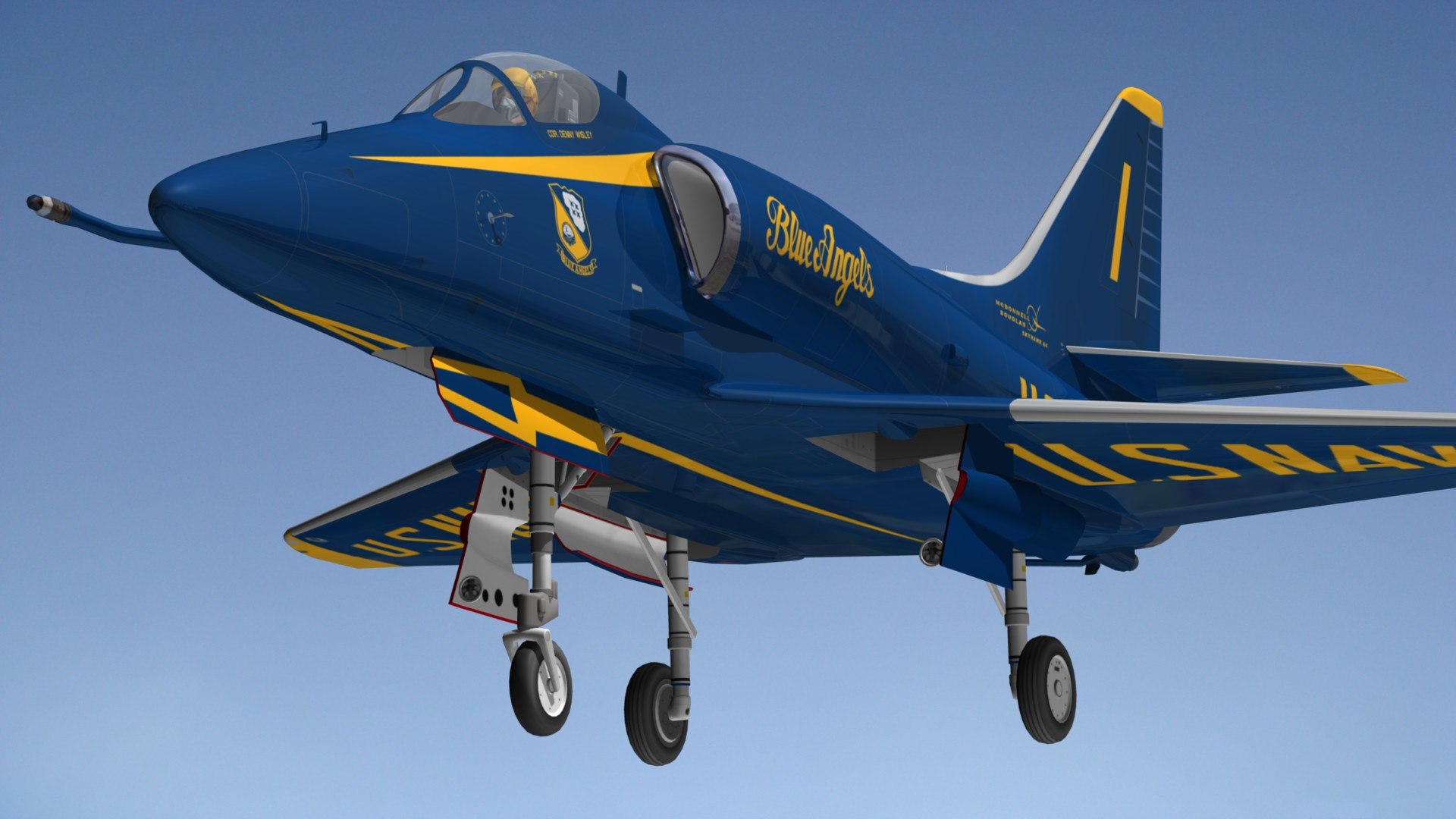 3D Model A4 Skyhawk Blue Angels - TurboSquid 1996852