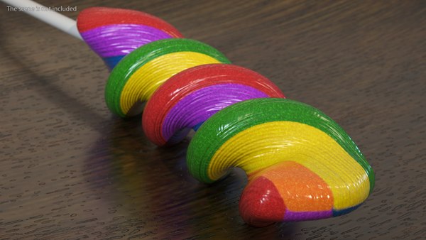 Striped Lollipop on a Stick 3D model - TurboSquid 1785446