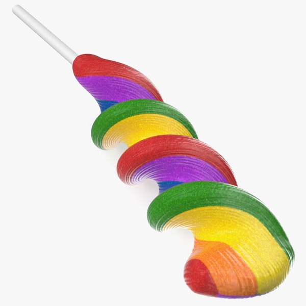 Striped Lollipop on a Stick 3D model - TurboSquid 1785446