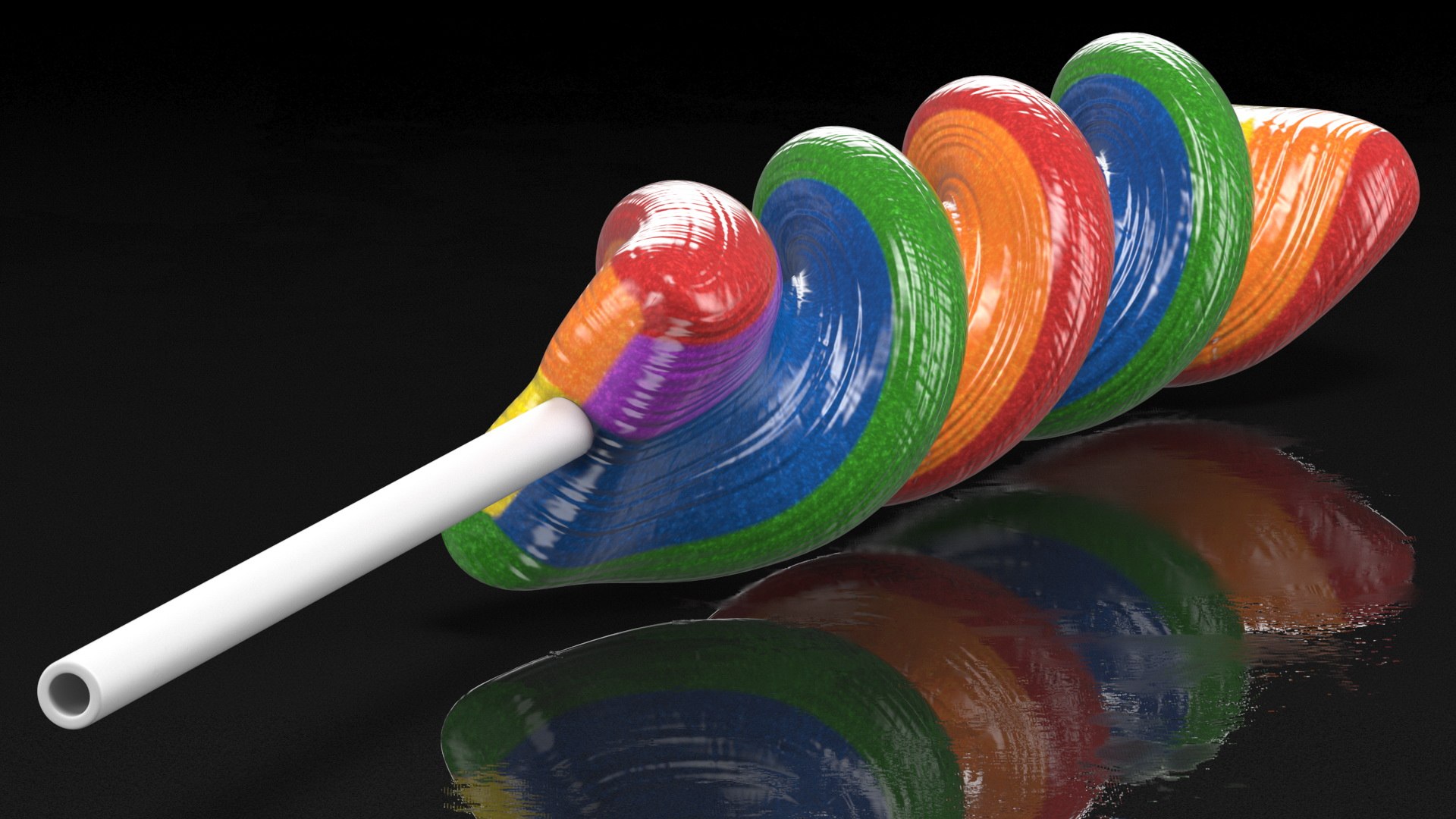 Striped Lollipop On A Stick 3D Model - TurboSquid 1785446
