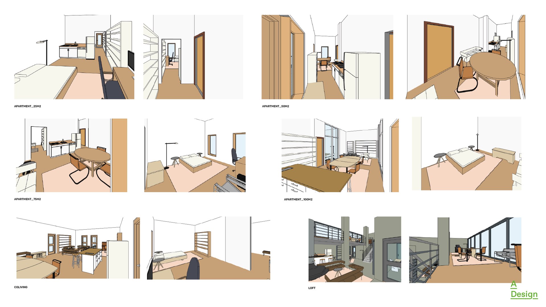 20 Interior spaces - Revit models 3D - TurboSquid 2018344