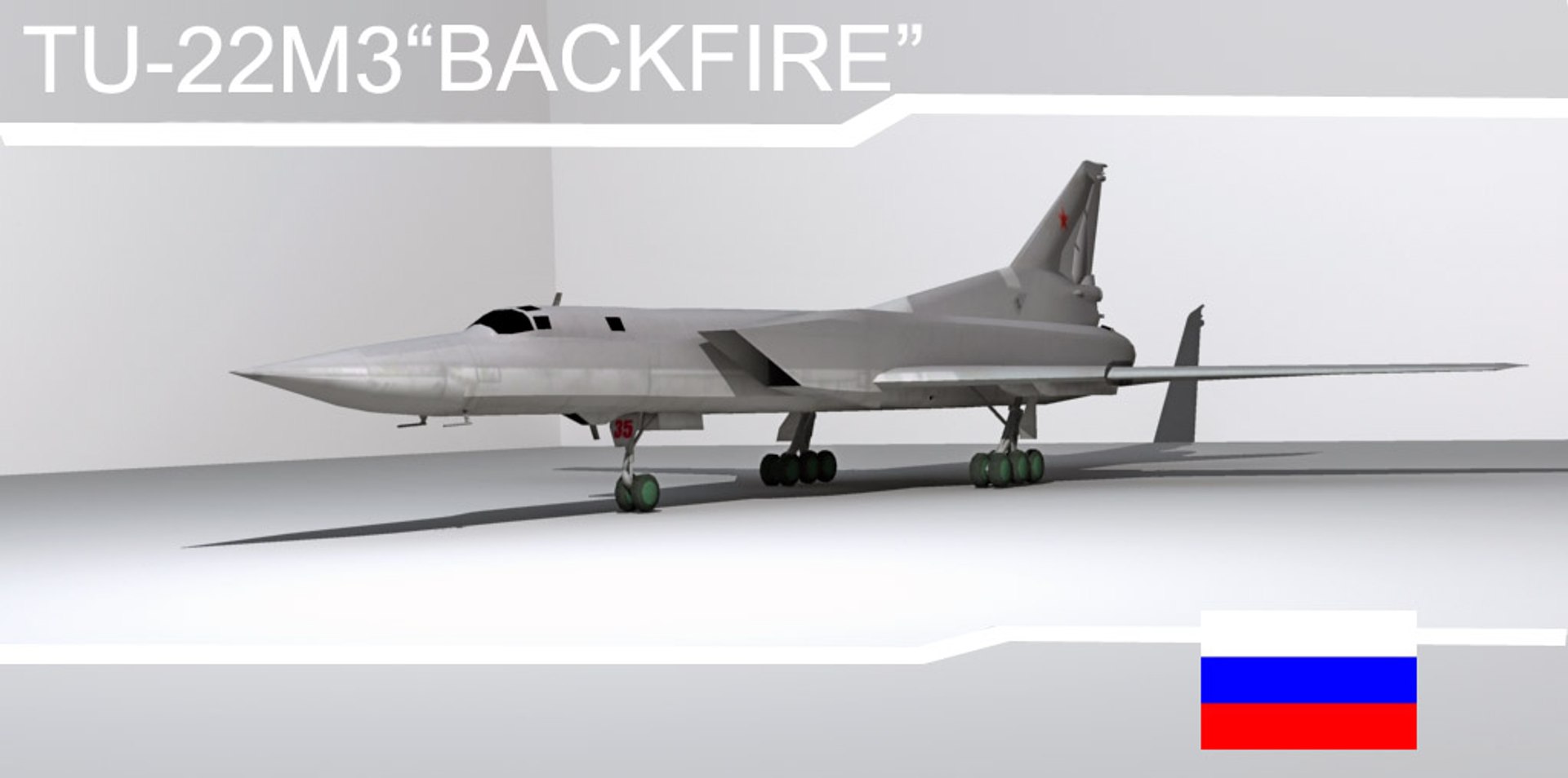 3d Tupolev Bomber Model