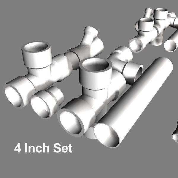 pvc water pipes 3d model