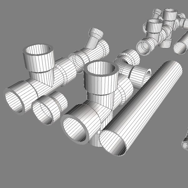 pvc water pipes 3d model