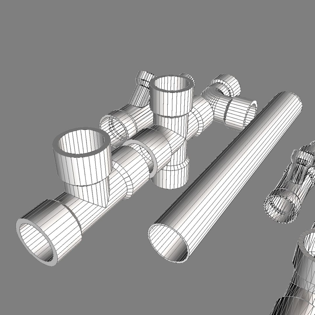 Pvc Water Pipes 3d Model