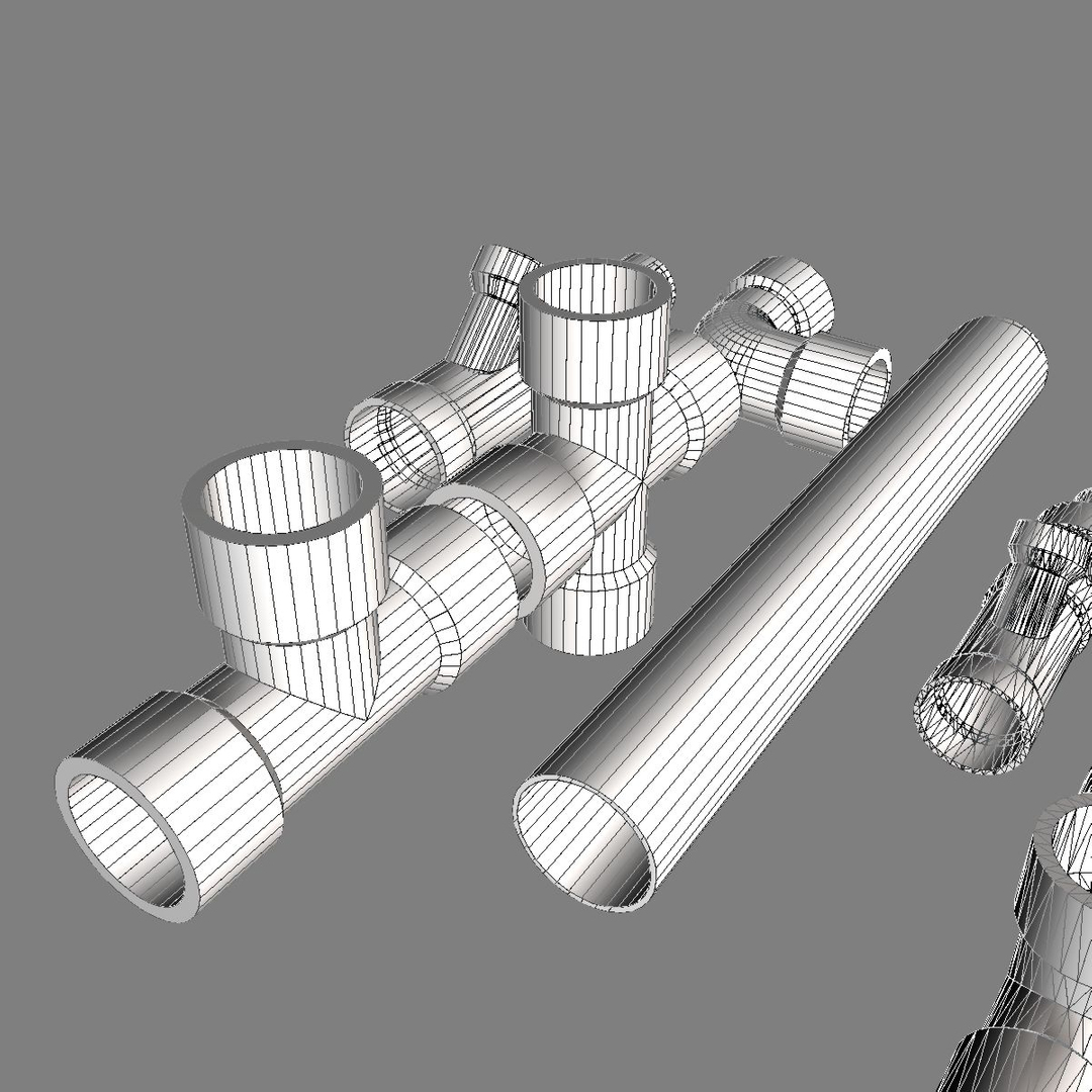 pvc water pipes 3d model