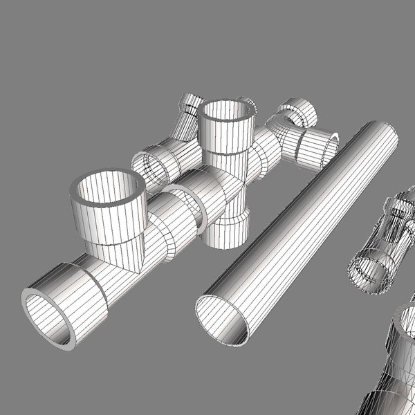 pvc water pipes 3d model