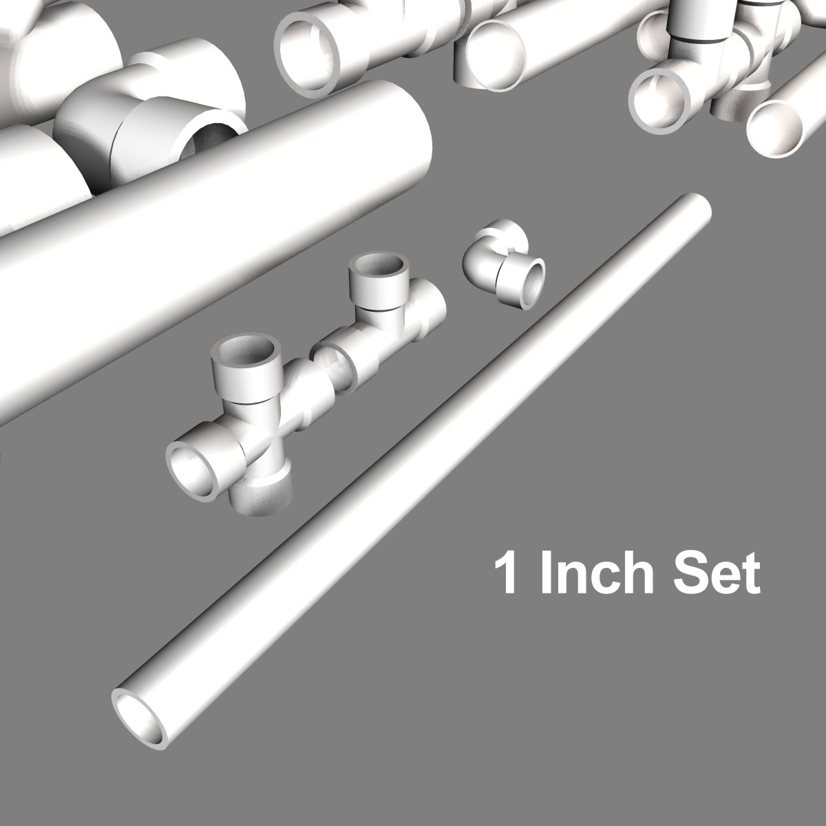 pvc water pipes 3d model