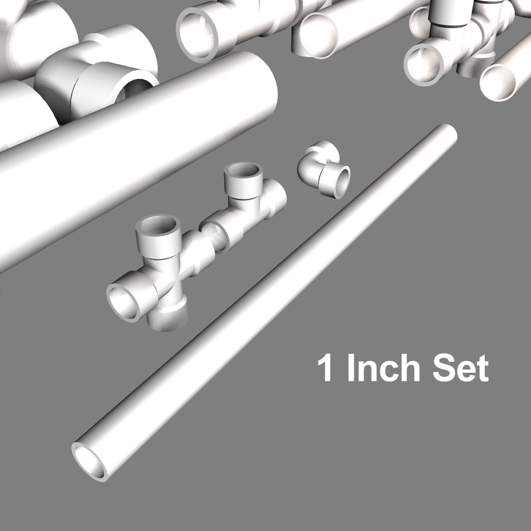 pvc water pipes 3d model