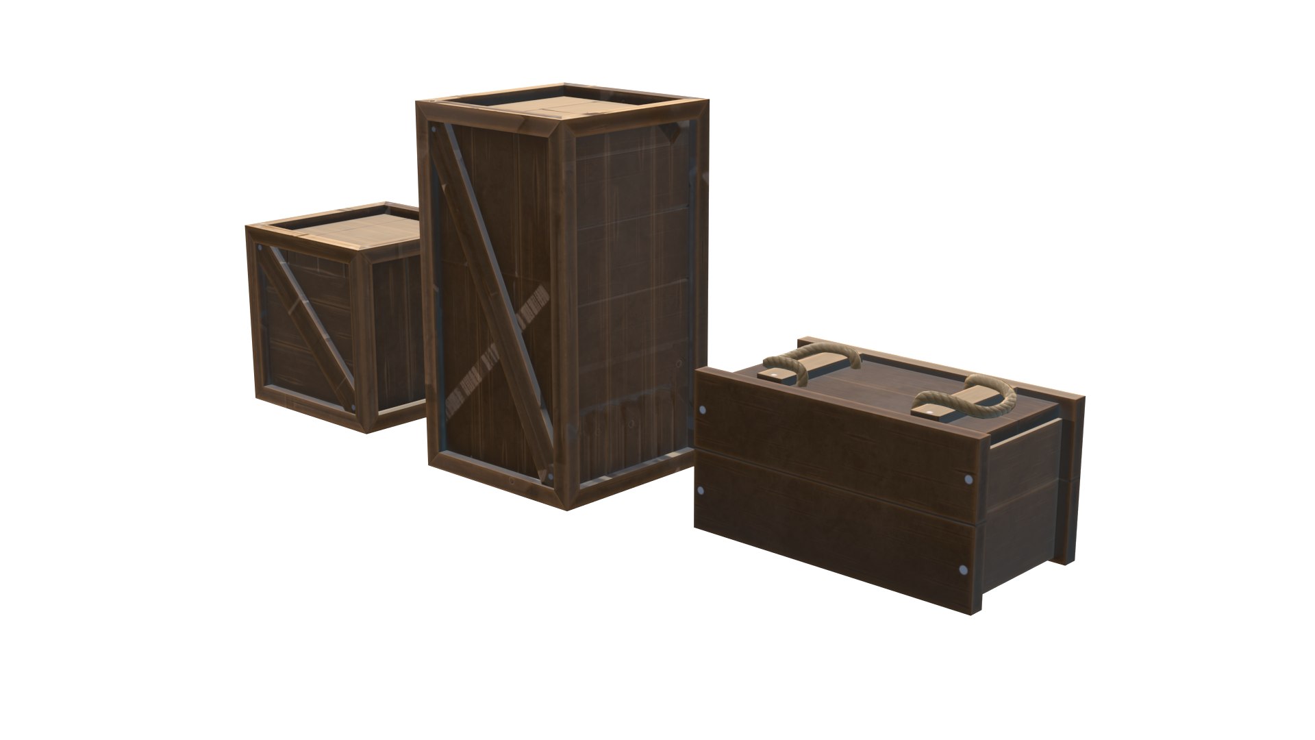 Three Wooden Crates 3D Model 3D - TurboSquid 2301575