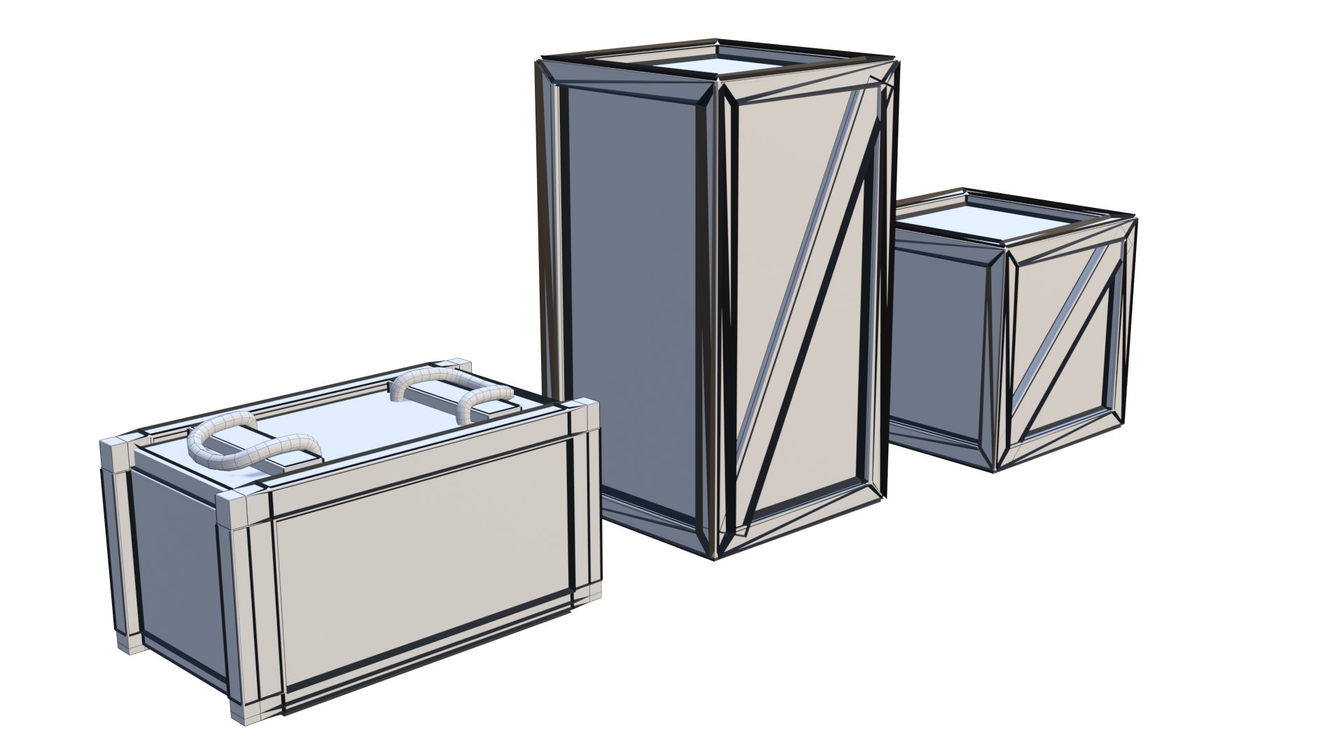 Three Wooden Crates 3D Model 3D - TurboSquid 2301575