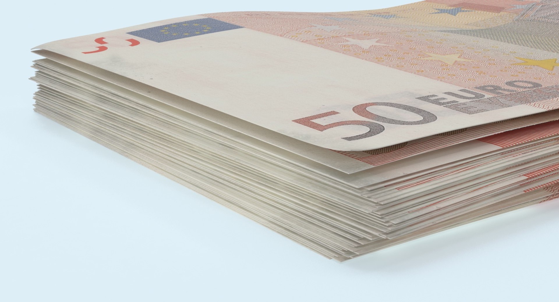 3d 50 Euro Bill Stack