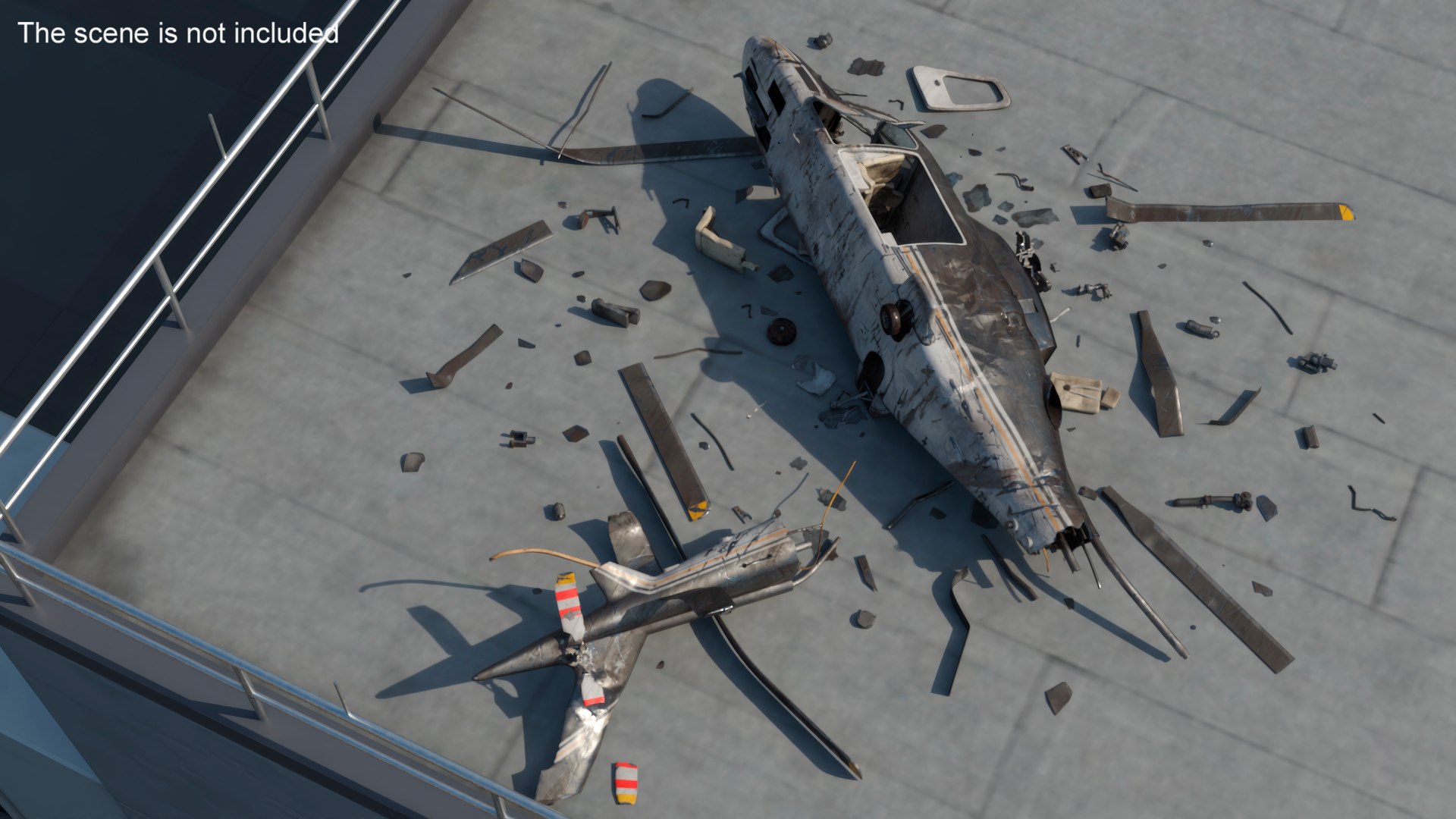 Wrecked Helicopter 3D Model - TurboSquid 2376902