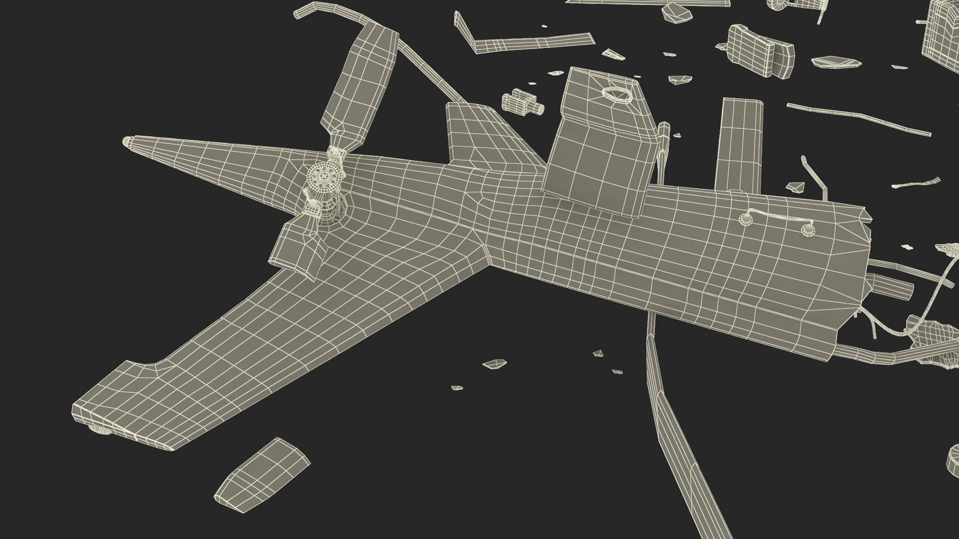 Wrecked Helicopter 3D Model - TurboSquid 2376902