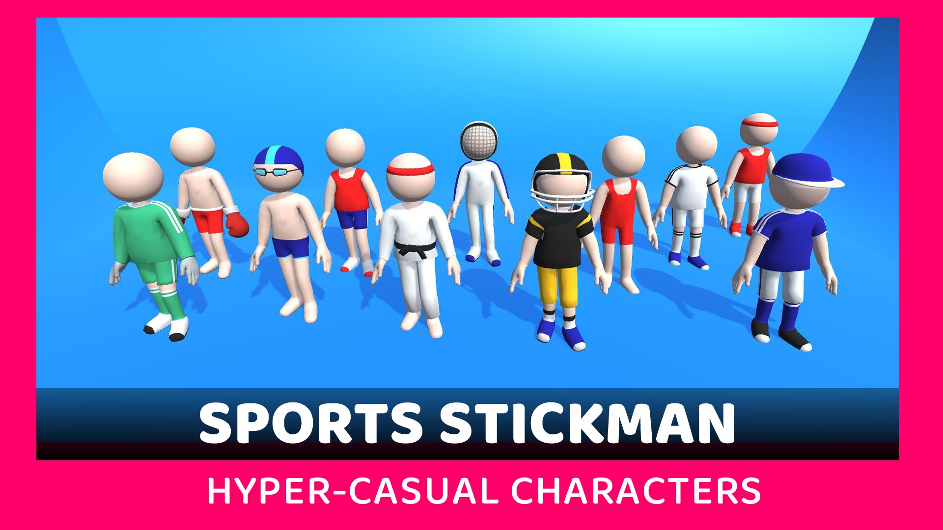modelo 3d Low Poly Hyper-Casual Sports Stickman Characters - TurboSquid ...