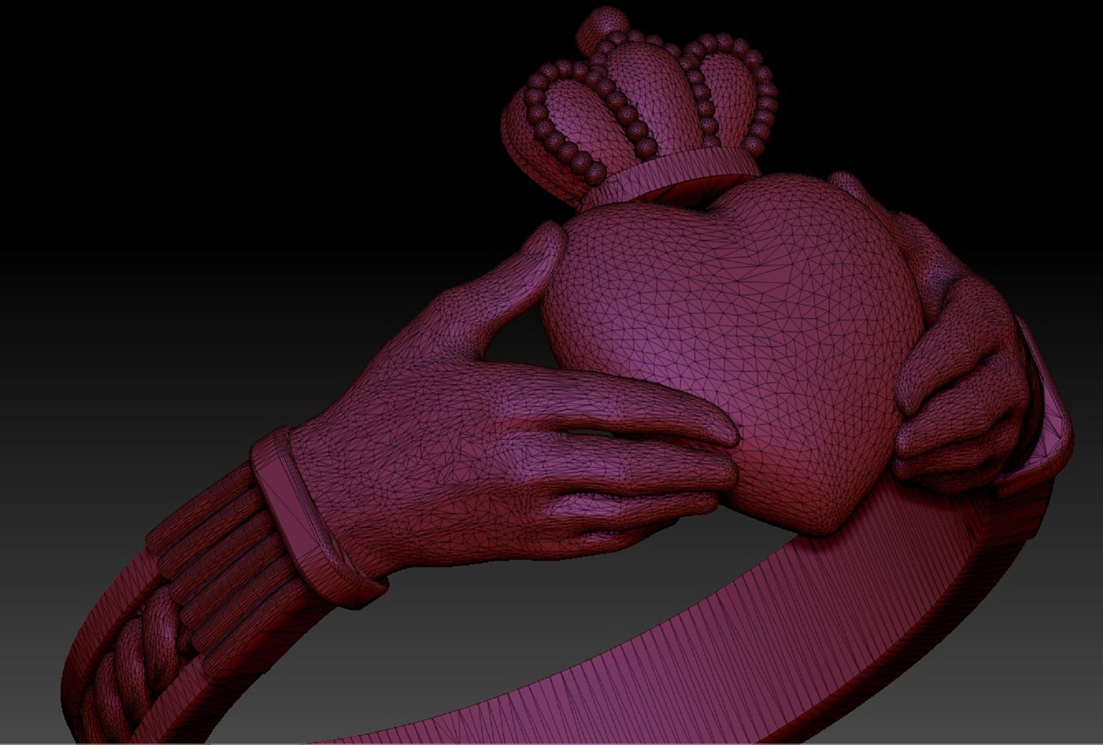 3D Claddagh Ring Number Model - TurboSquid 1673108