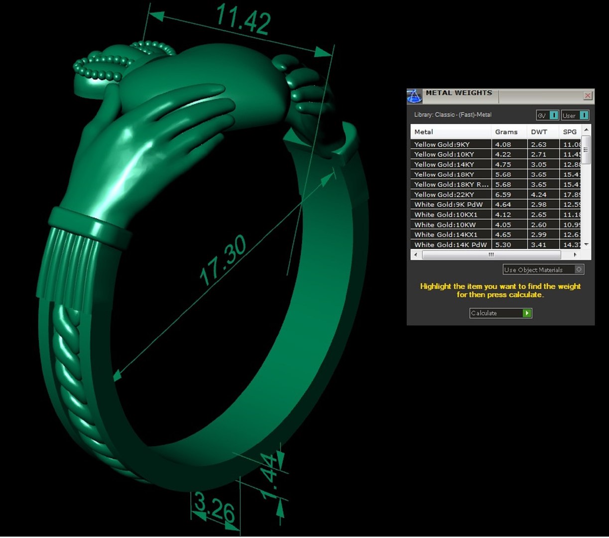 3D Claddagh Ring Number Model - TurboSquid 1673108