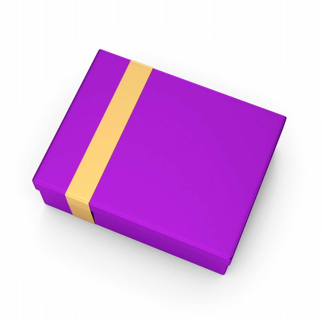 3D Purple Box With Ribbon Model - TurboSquid 2029563