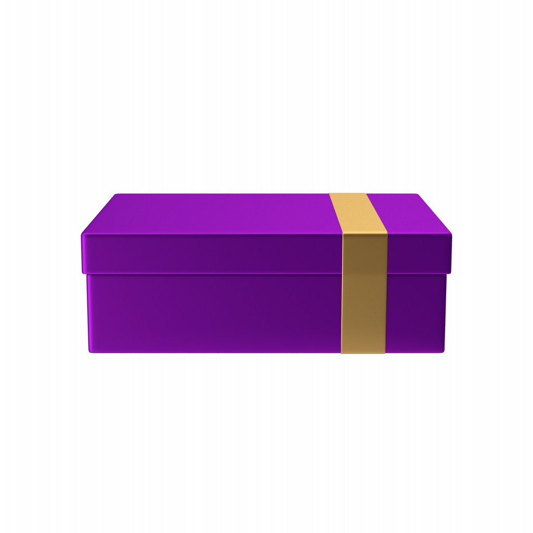 3D Purple Box With Ribbon Model - TurboSquid 2029563