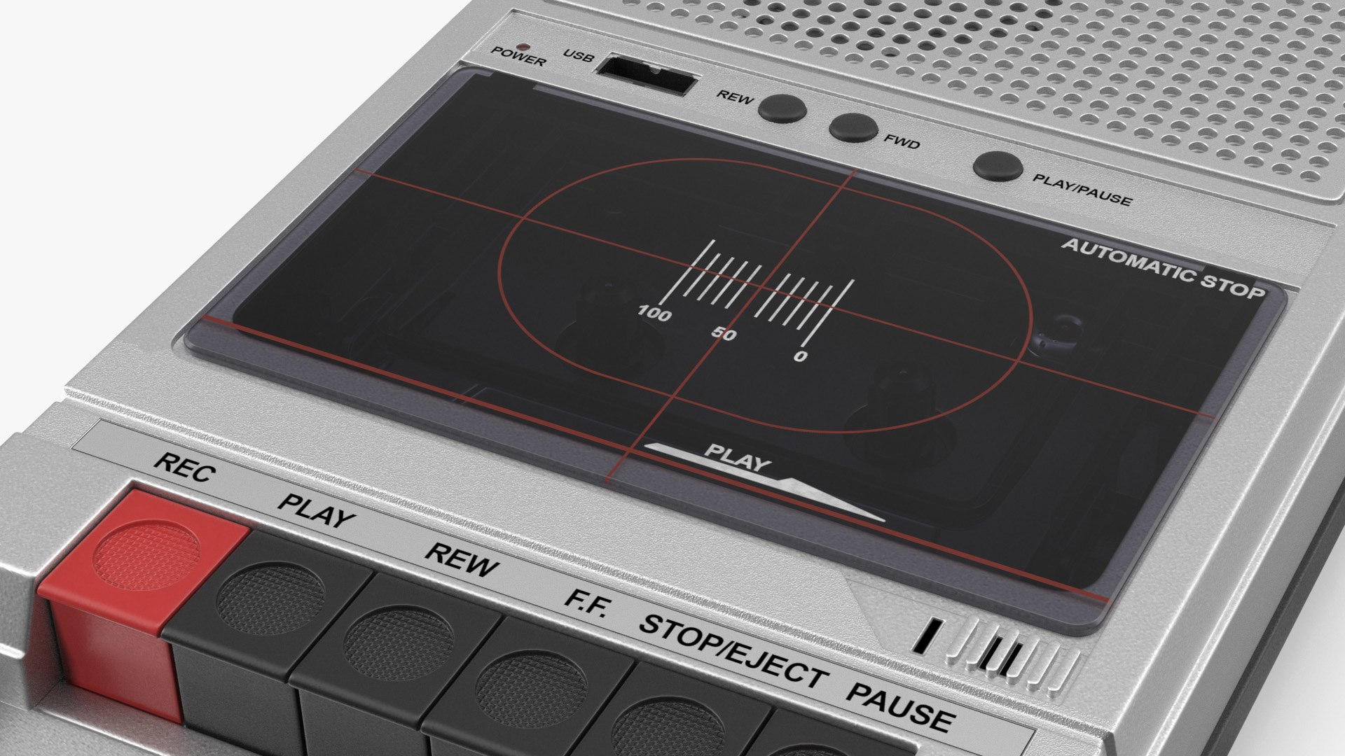 QFX RETRO 39 Shoebox Tape Recorder Silver 3D model - TurboSquid 1748196