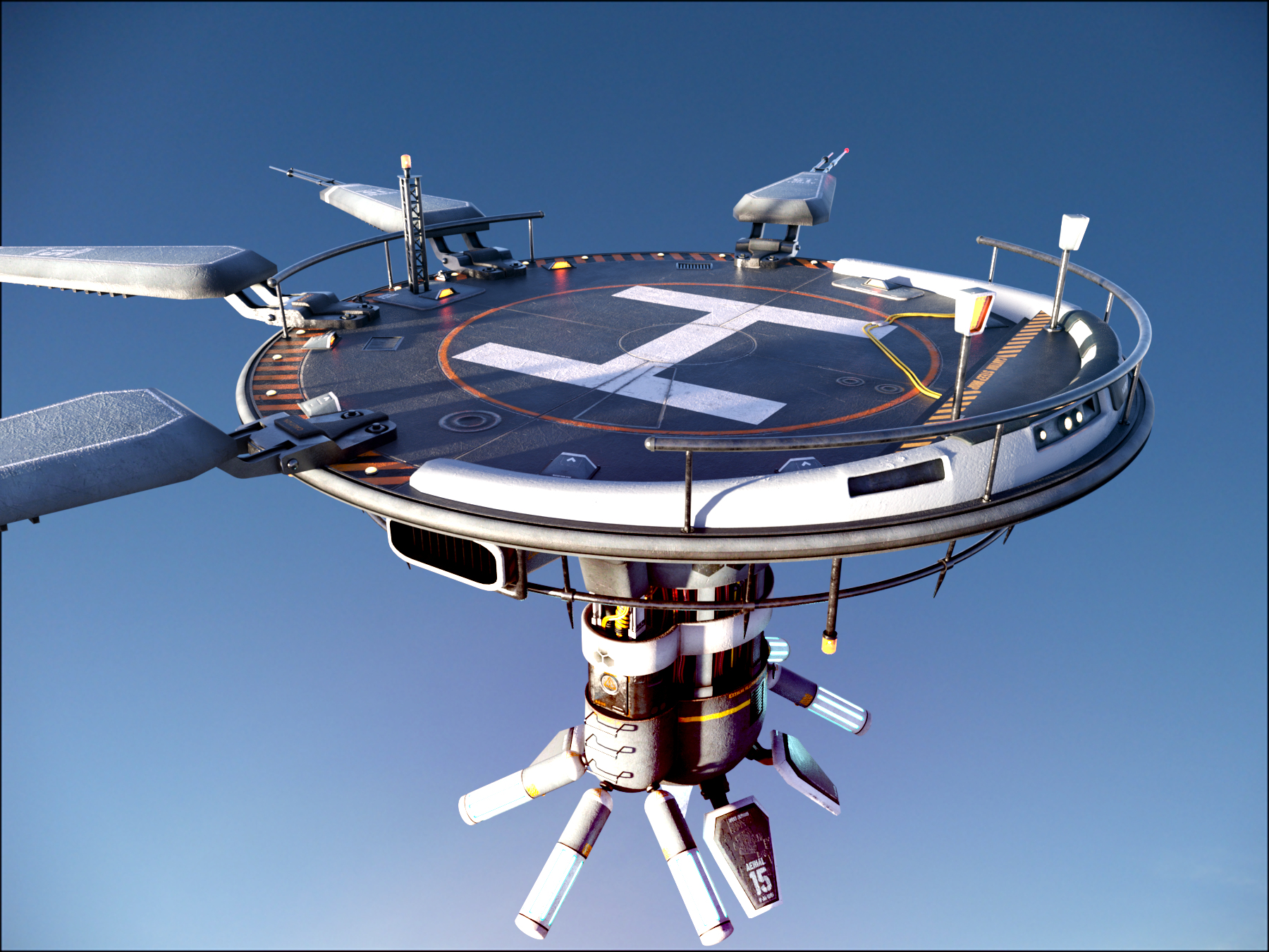 3D SCI - FI Helipad model - TurboSquid 1815824