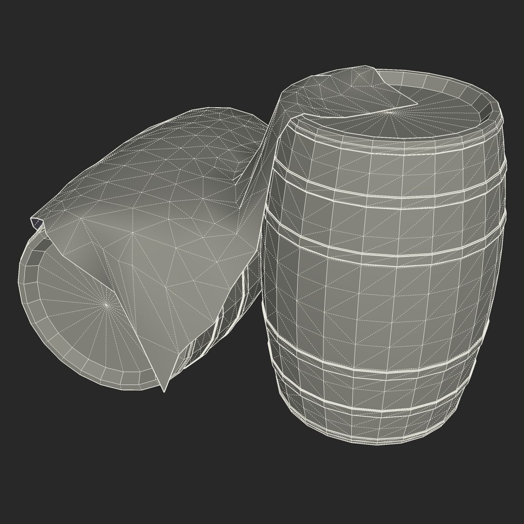 3d Wooden Barrels Rum East Model