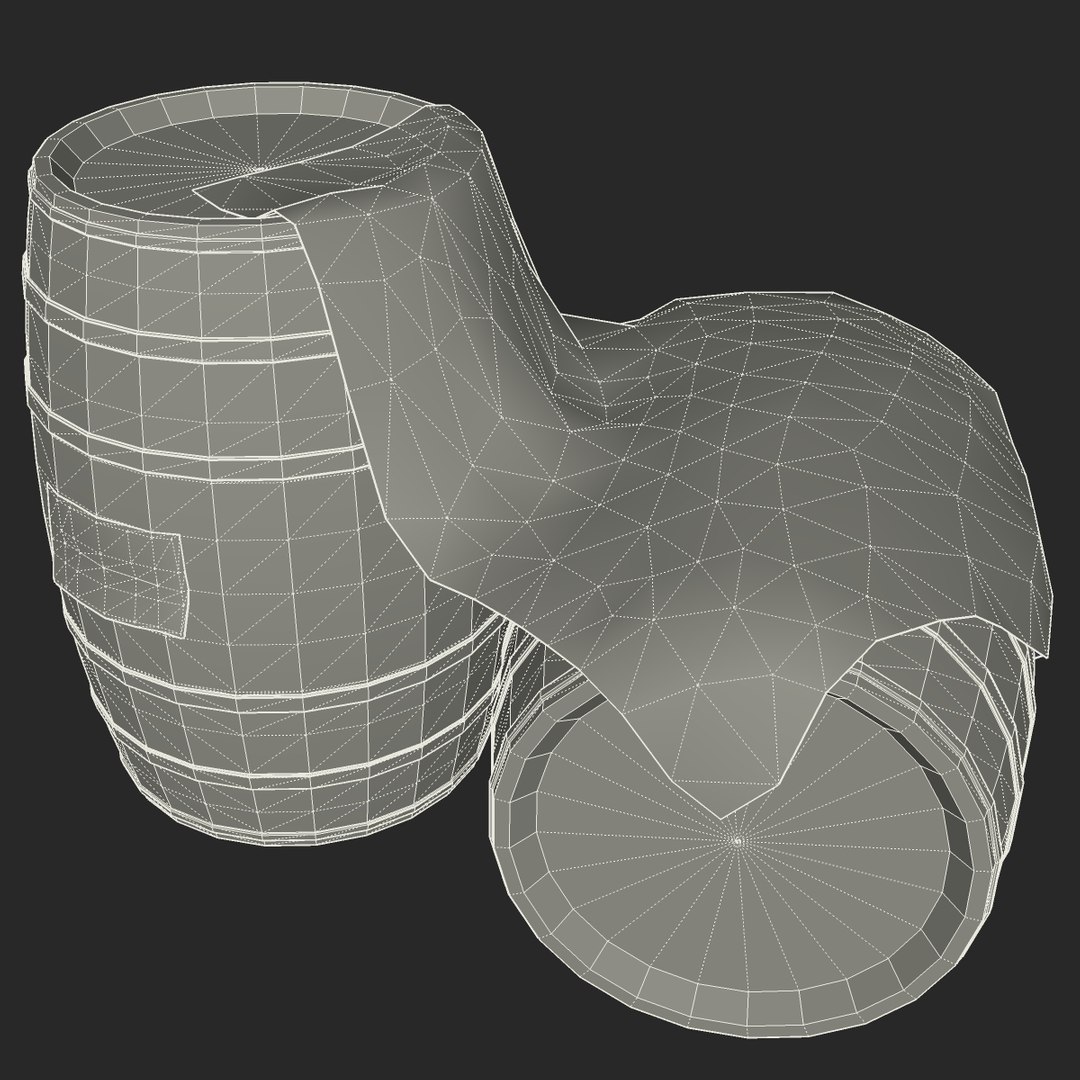 3d Wooden Barrels Rum East Model