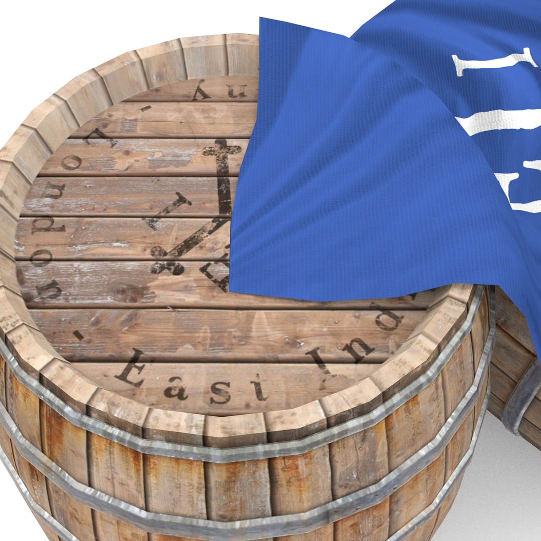 3d Wooden Barrels Rum East Model