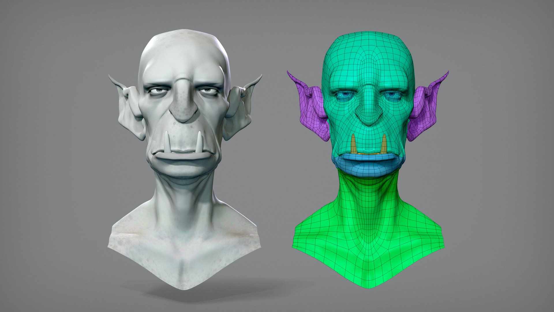 3D Cartoon male character Orc base mesh model - TurboSquid 2076448